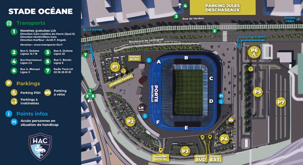 Accès au Stade Océane - Billetterie Officielle du Havre AC